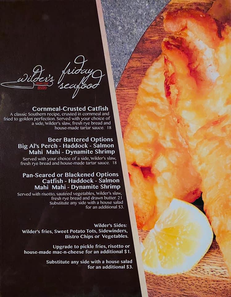Menu at Wilder's Cutting Edge Bistro pub & bar, Appleton