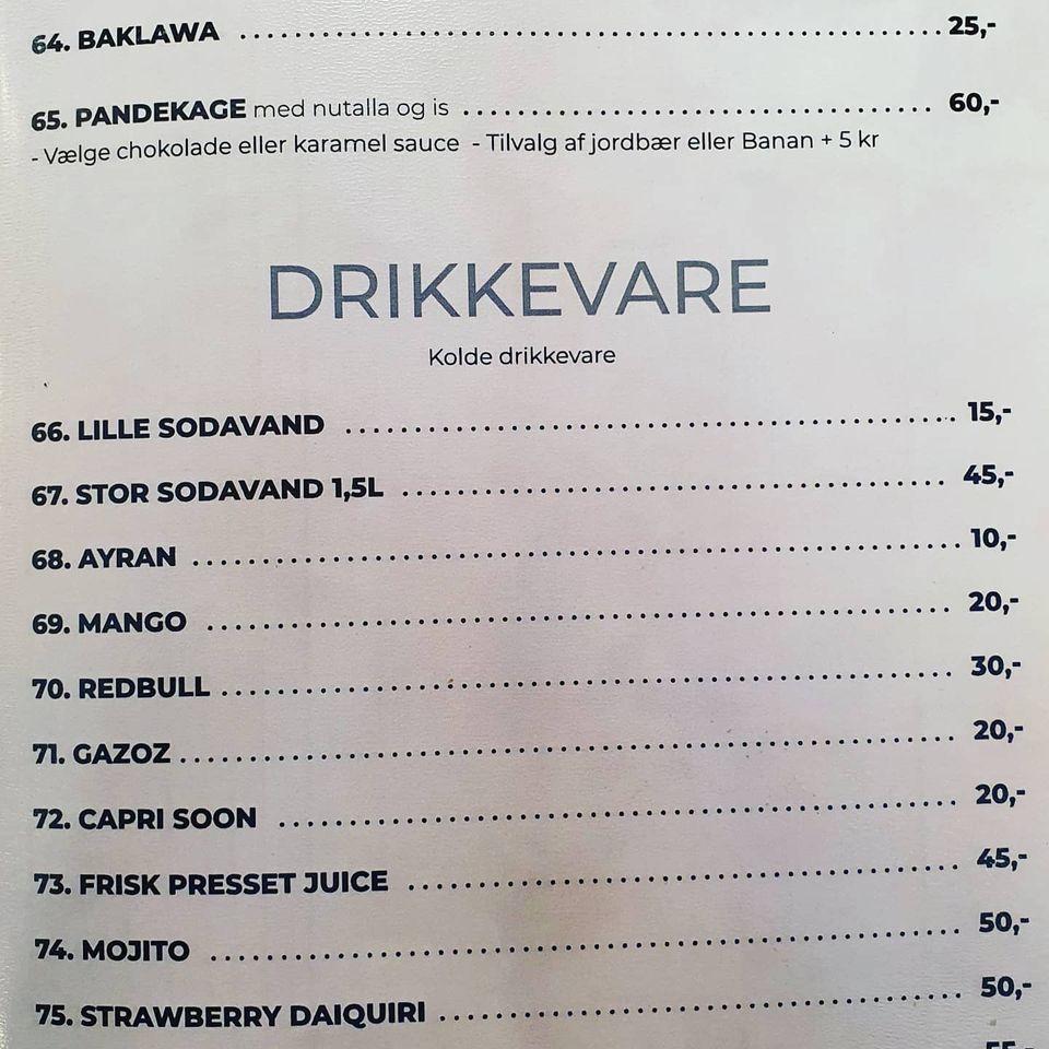 Menu at ZYARA RESTAURANT, Aarhus