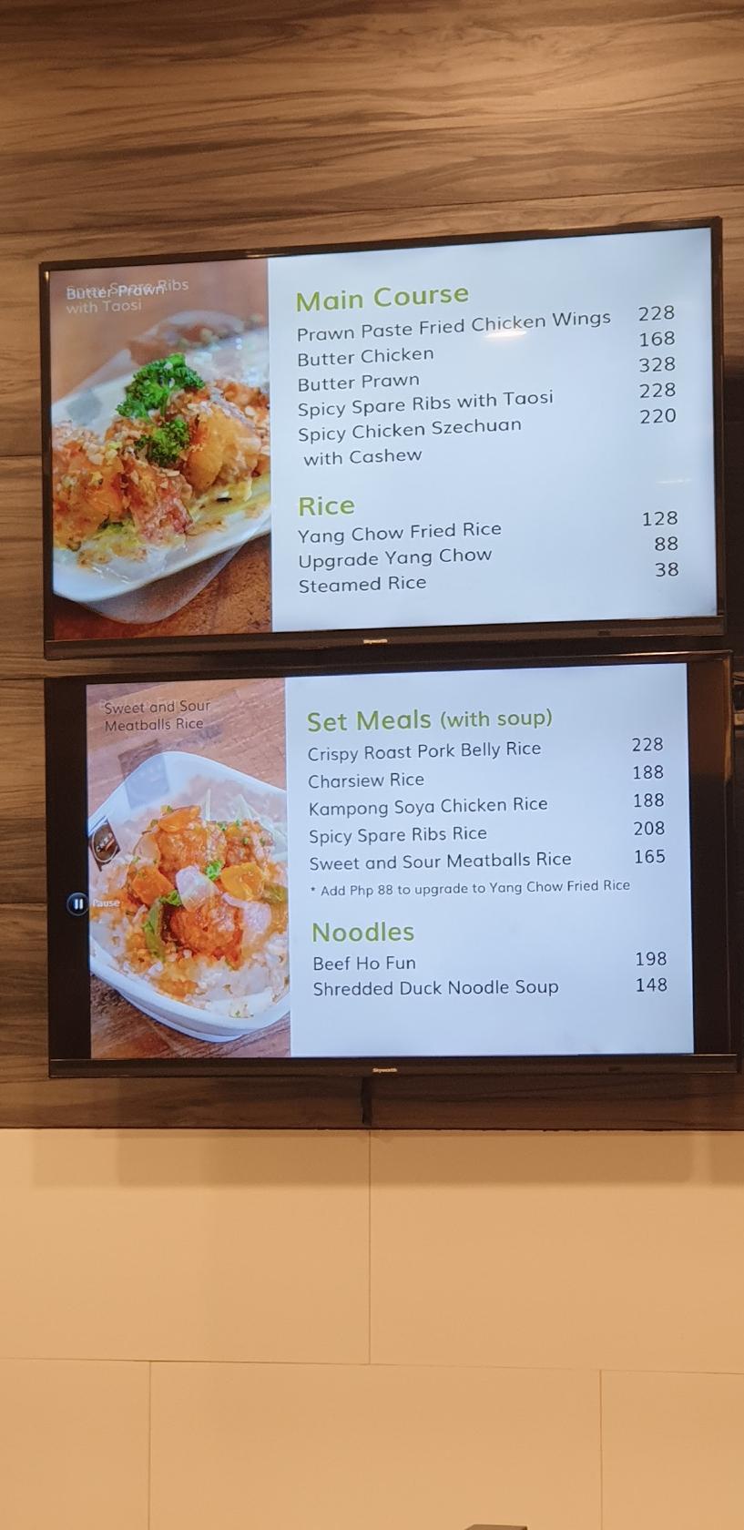 Menu at Char Express restaurant, Pasig