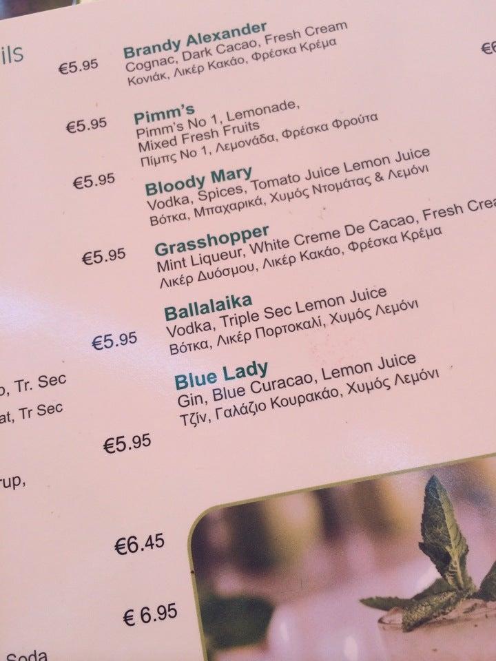 Menu at Delicious Cafe, Paphos