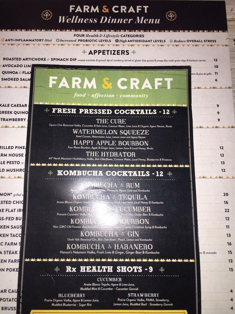 Menu at Farm and Craft Scottsdale restaurant, Scottsdale