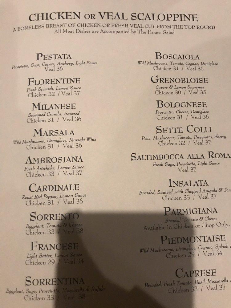 Menu at La Cena Ristorante restaurant, Jacksonville, 911 Edgewood Ave S