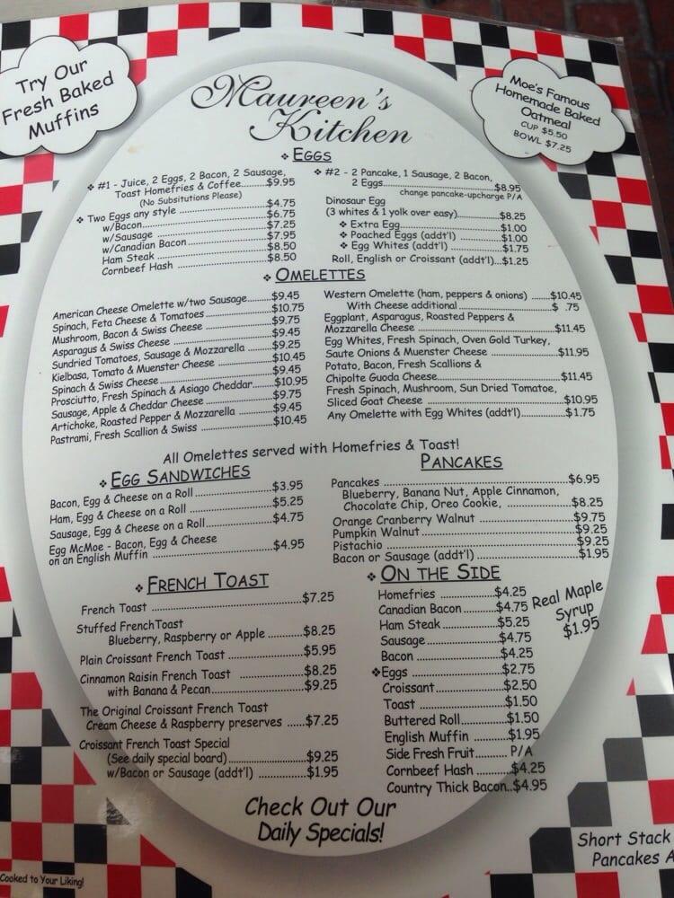 Menu at Maureen's Kitchen restaurant, Smithtown