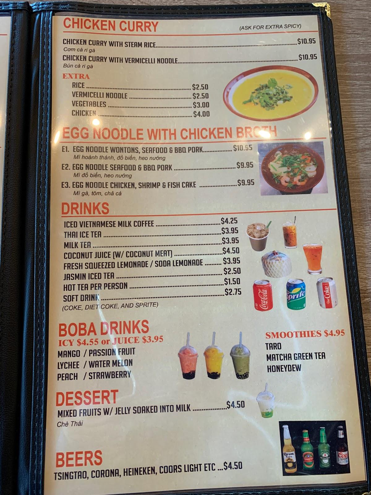 Carta del restaurante Pho The Bowl, Mission Viejo