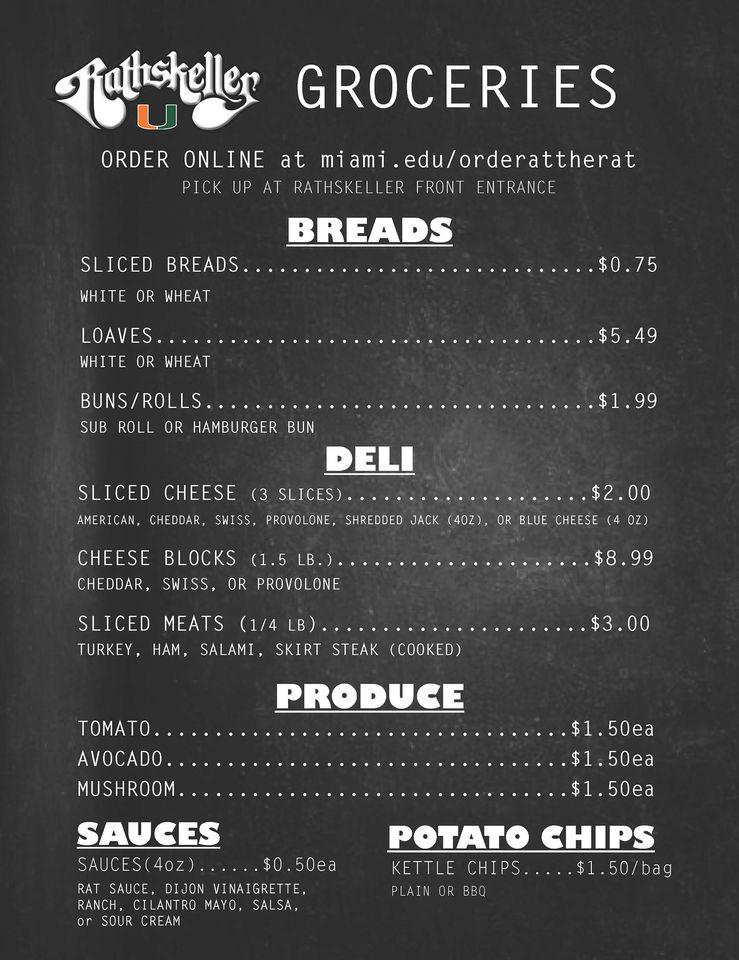 Menu at Rathskeller pub & bar, Coral Gables, Miller Dr