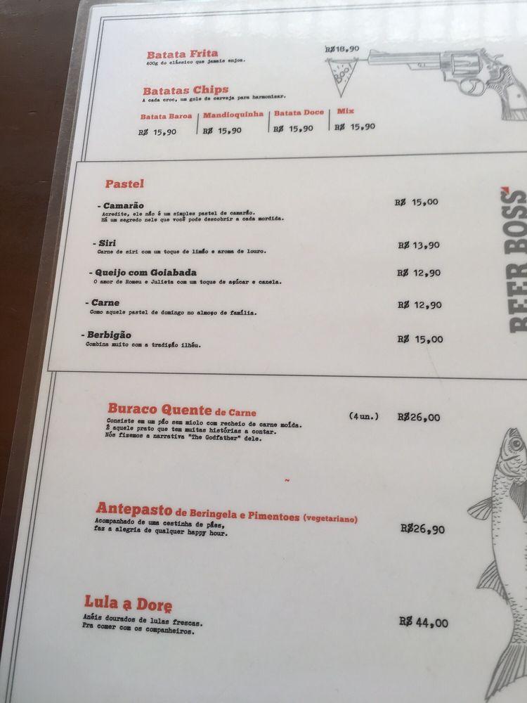 Menu at Beer Boss pub & bar, Florianópolis, Largo da Alfândega