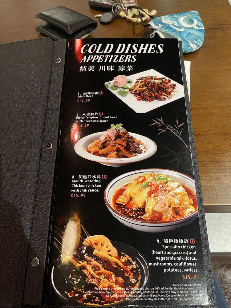Menu at SXY Szechuan restaurant, Honolulu