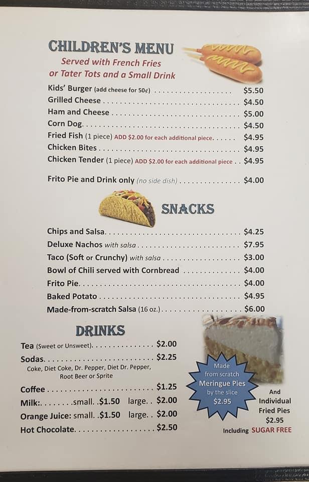 Menu at Ya'll Come Back Cafe, Emory