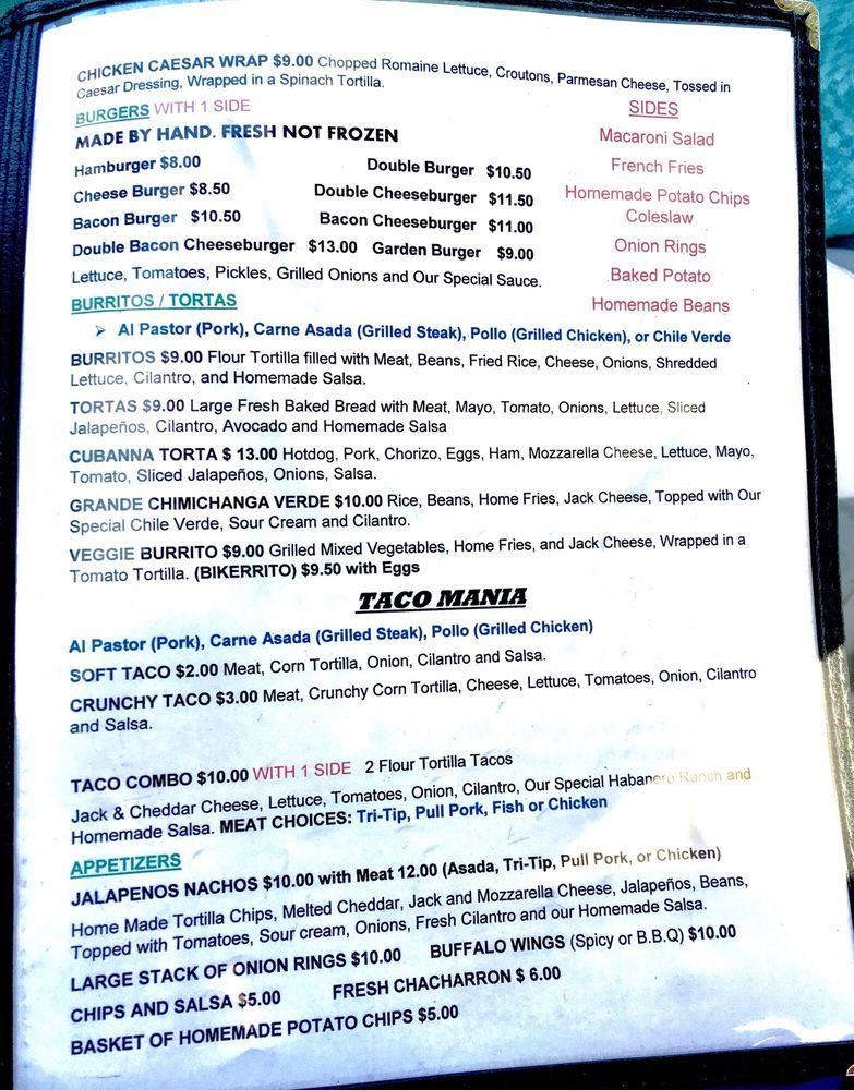 Menu at Aj's Kitchen restaurant, Atascadero