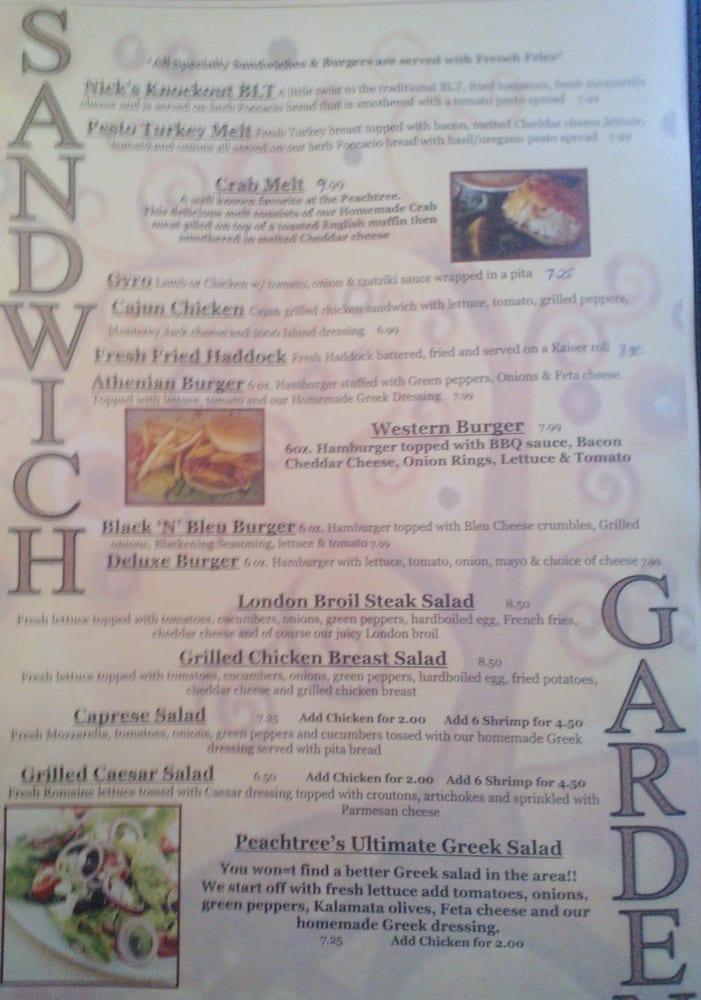 Menu at Peachtree Restaurant and Lounge, Harrisburg