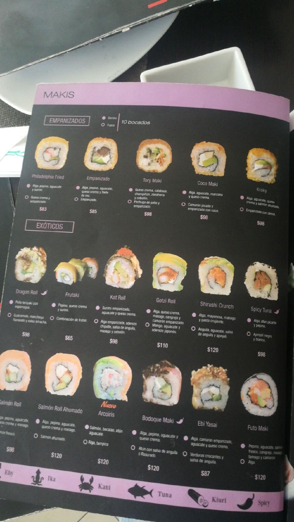Carta del restaurante Shirushi San Juan del Río, San Juan del Río