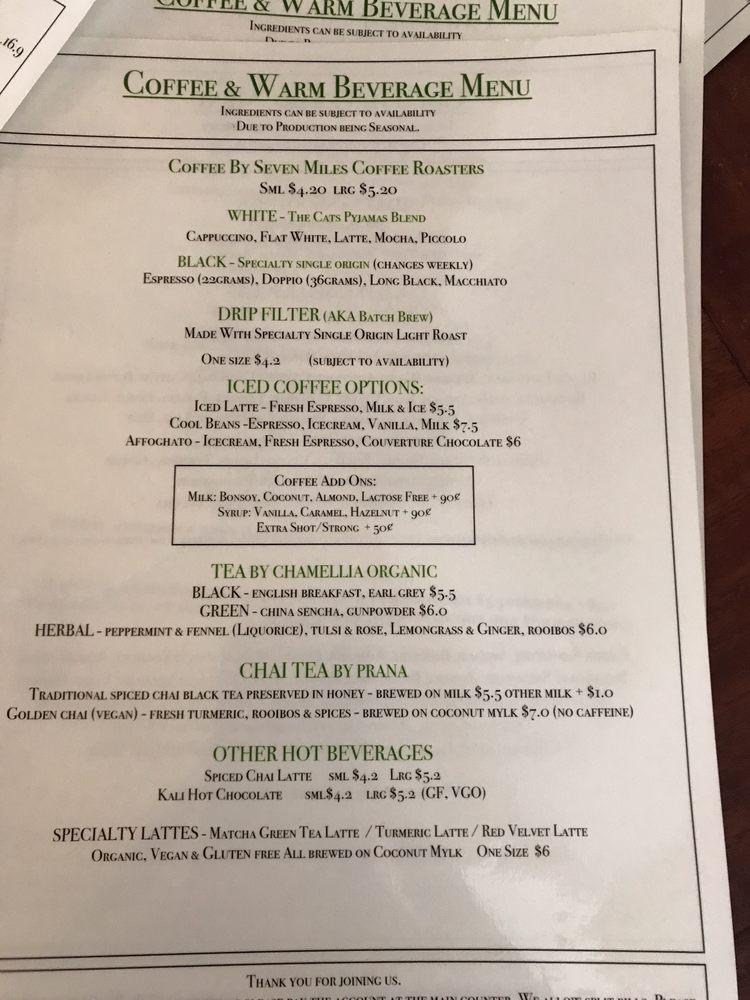 Menu at The Silly Goat cafe, Broken Hill, 425 Argent St