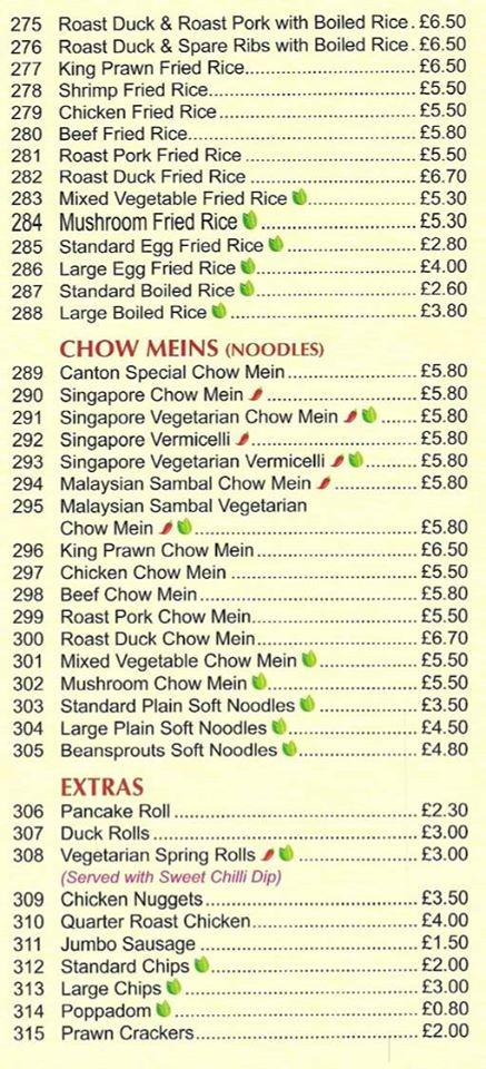 Menu at Canton Kitchen fast food, Lampeter