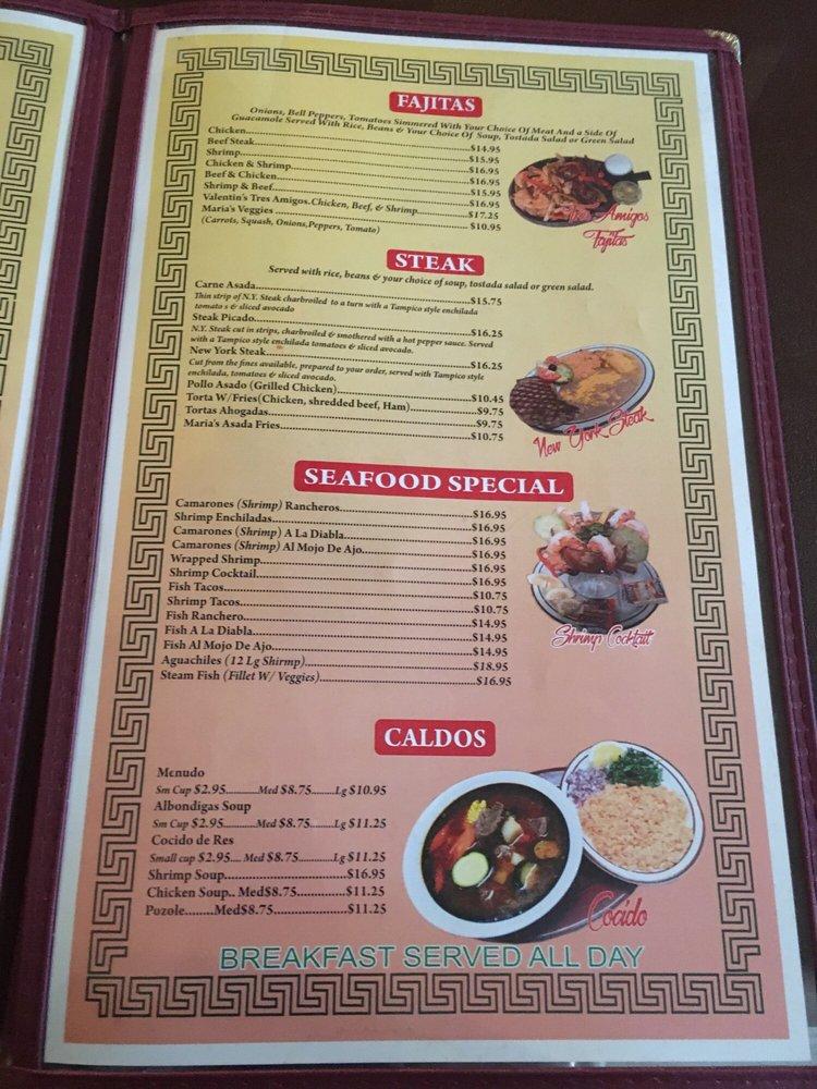 Menu at Casa Maria restaurant, Clovis