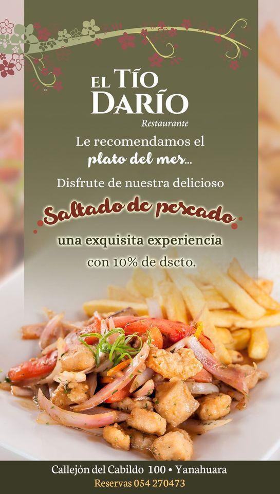 Menu at El Tío Darío restaurant, Arequipa
