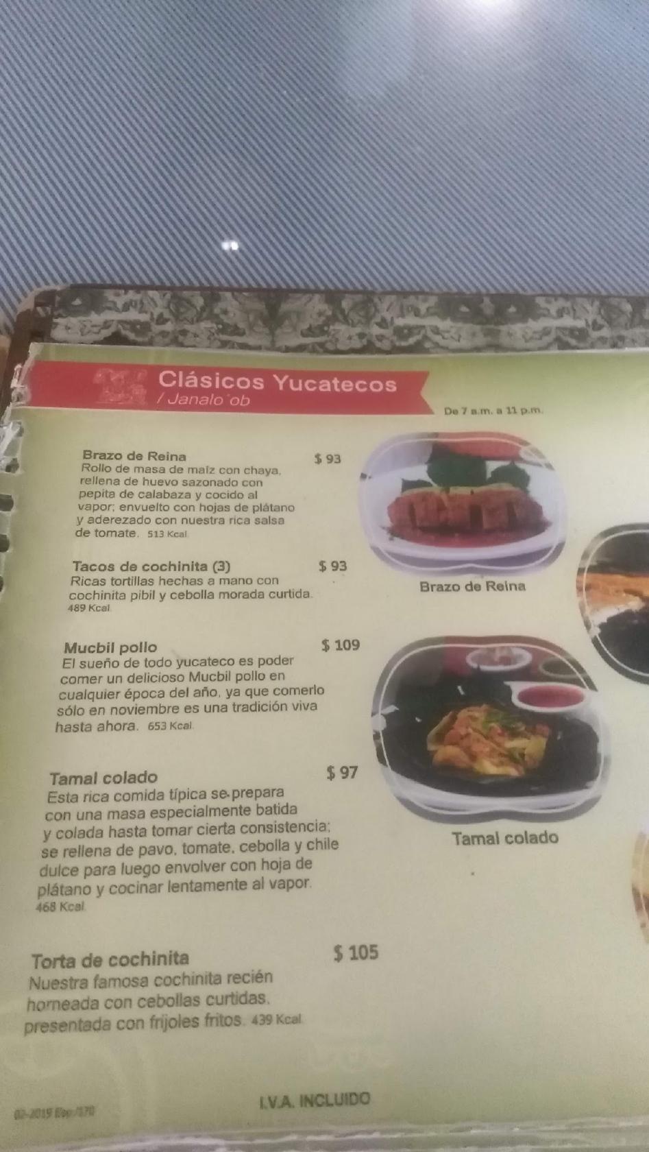 Carta del restaurante La Chaya Maya, Merida, C. 57 x 62