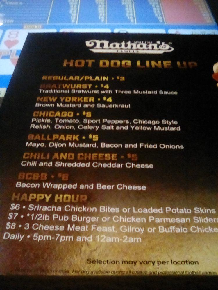 Menu at PT's Pub, Las Vegas, W Lake Mead Blvd