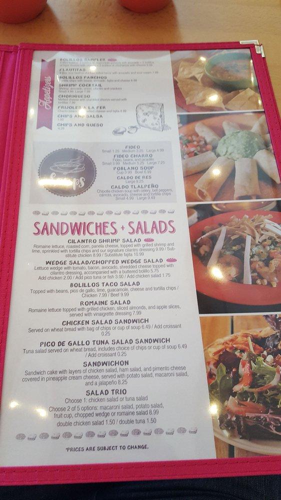 Carta de Bolillos Cafe Central, Laredo, 620 E Saunders St