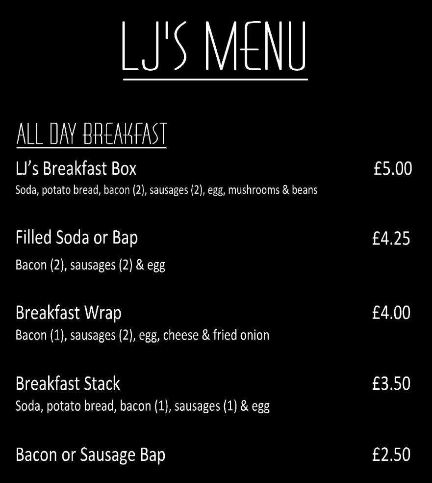 Menu at Closed restaurant, Moneymore