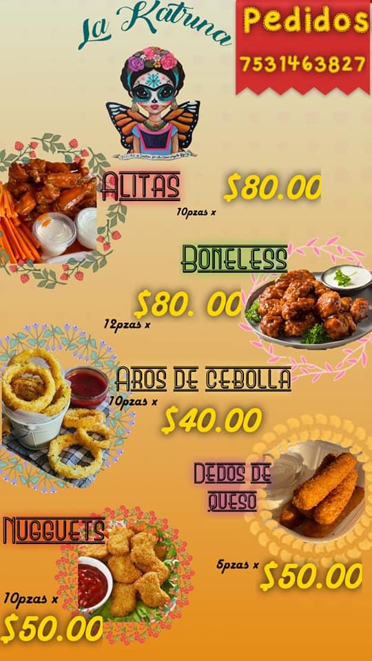 Menu at La Katrina pub & bar, Las Guacamayas