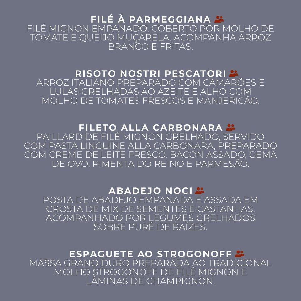Menu at Di Monaco restaurant, Leme