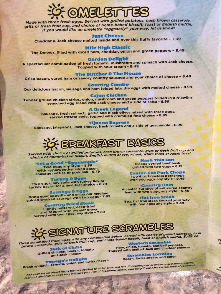 Menu at Scrambles Cafe, Ocala, SE Maricamp Rd