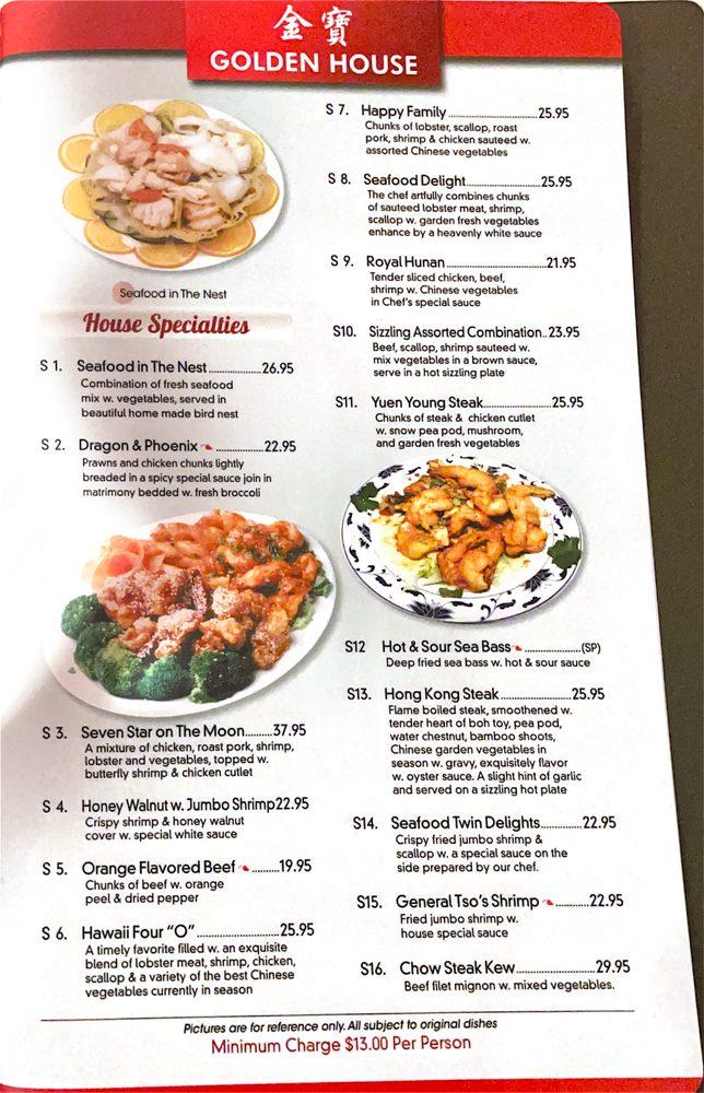 Menu at Golden House restaurant, Jefferson Valley-Yorktown
