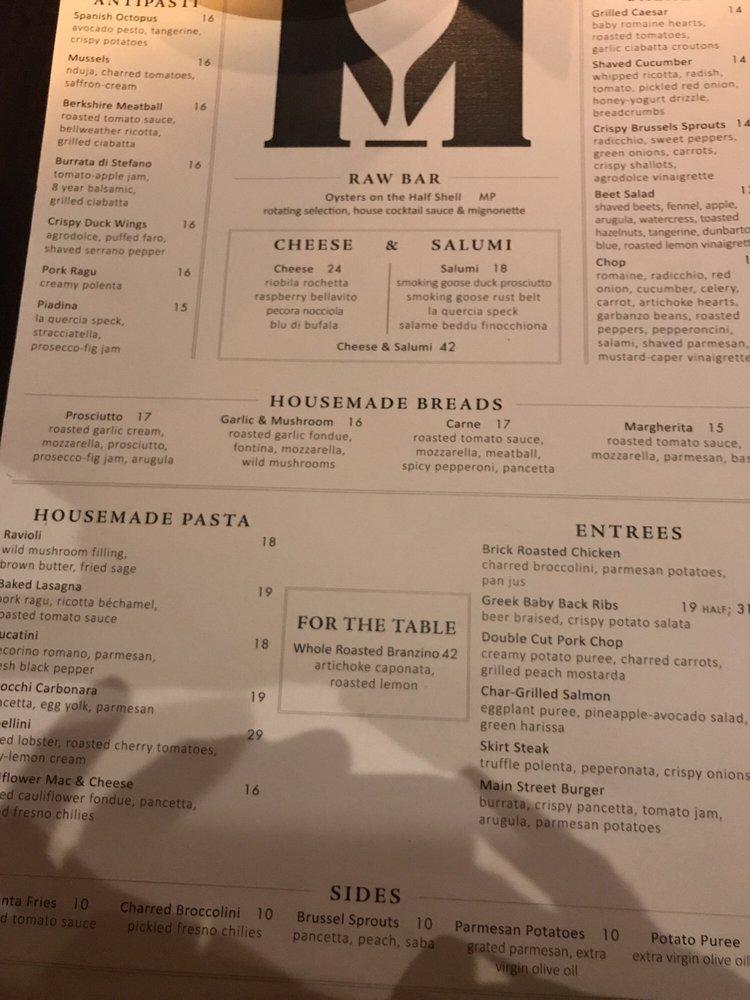 Menu at Main Street Social pub & bar, Libertyville
