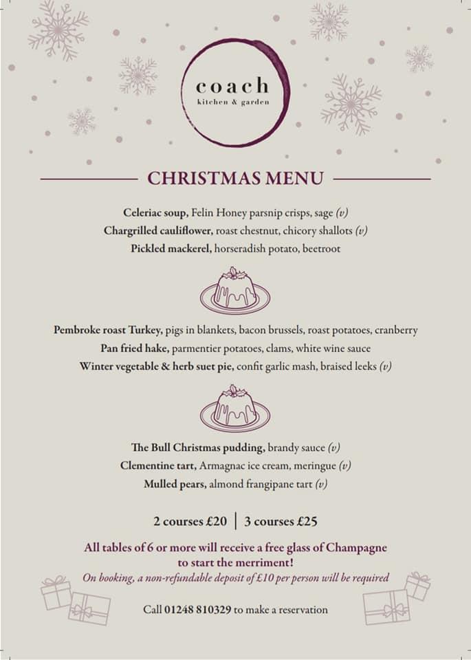 Menu at The Bull's Head Inn, Beaumaris pub & bar, Beaumaris
