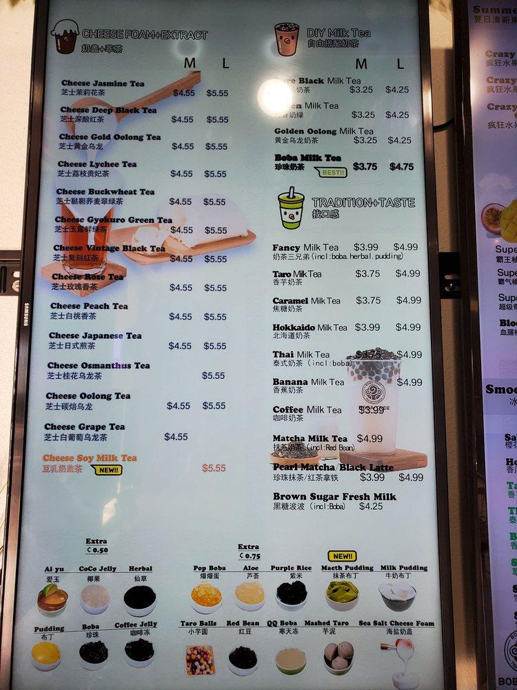 Menu at Boba Tree desserts, Mesa, S Dobson Rd