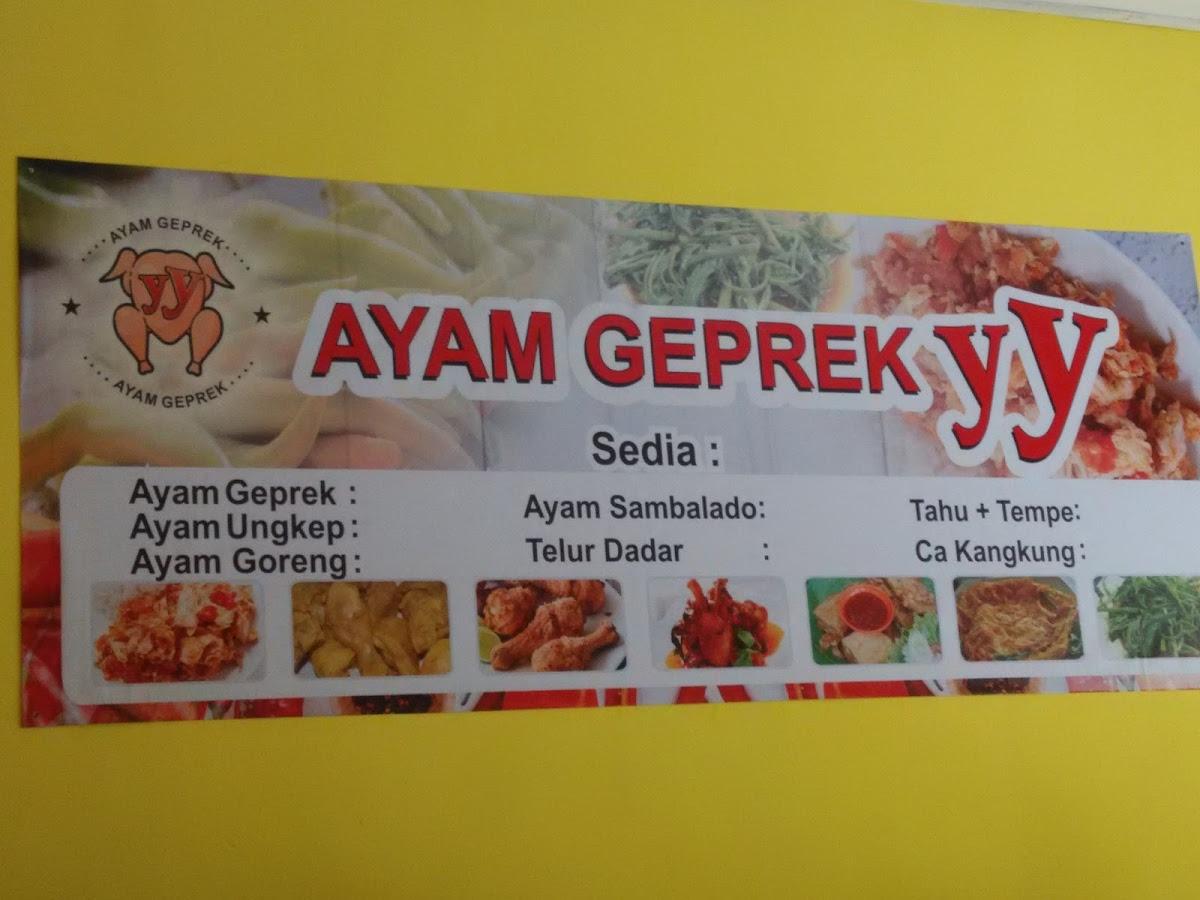 Menu at Ayam Geprek YY restaurant, Sendangadi