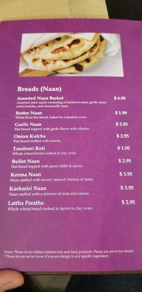 Menu at Curry Leaf Indian Cuisine restaurant, Jonesboro, Fair Park Blvd