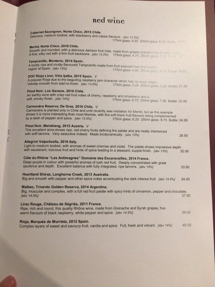 Menu at David Bann Restaurant, Edinburgh