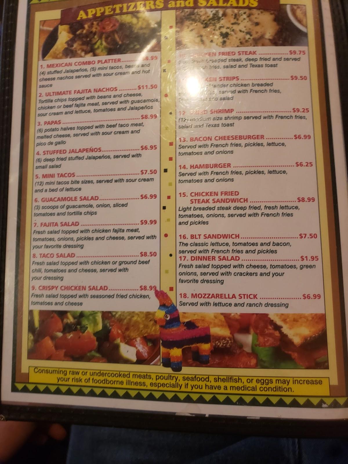 Menu at El Presidente restaurant, Brownsboro