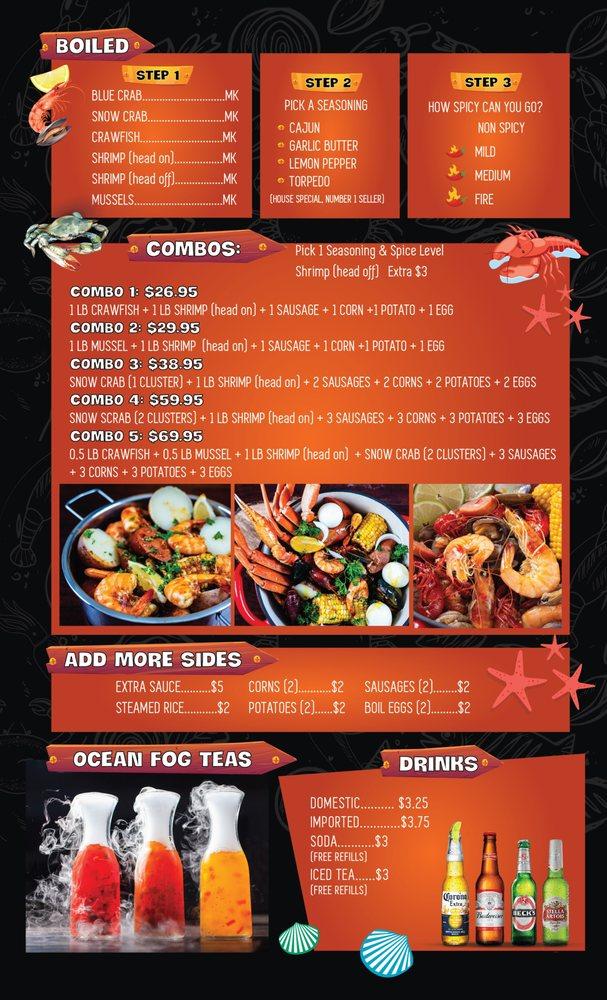 Menu at Submarine Crab Denton restaurant, Denton