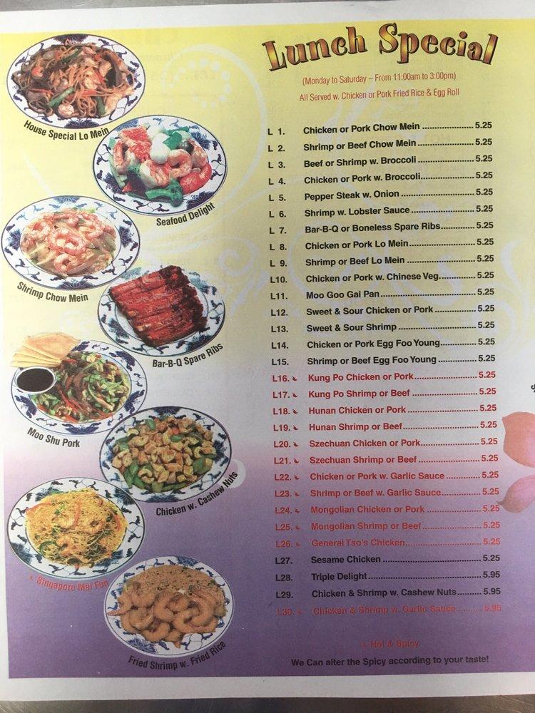 Menu at Chef King II restaurant, Semmes