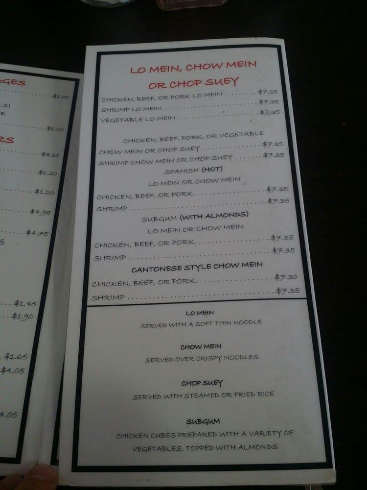 Menu at Chinese Kitchen restaurant, Las Cruces, Missouri Ave