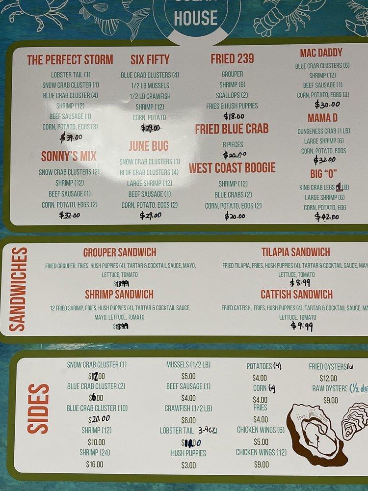 Menu at Trap House krab and seafood restaurant, Fort Myers, Fowler St
