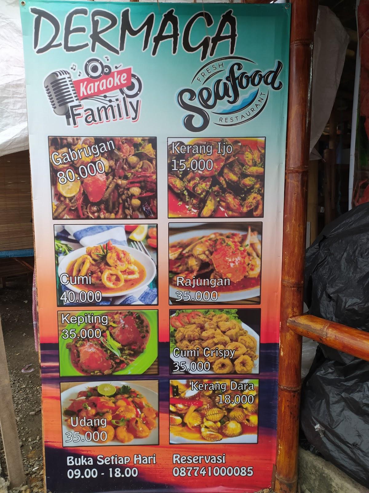 Menu at Dermaga Seafood restaurant, Banten