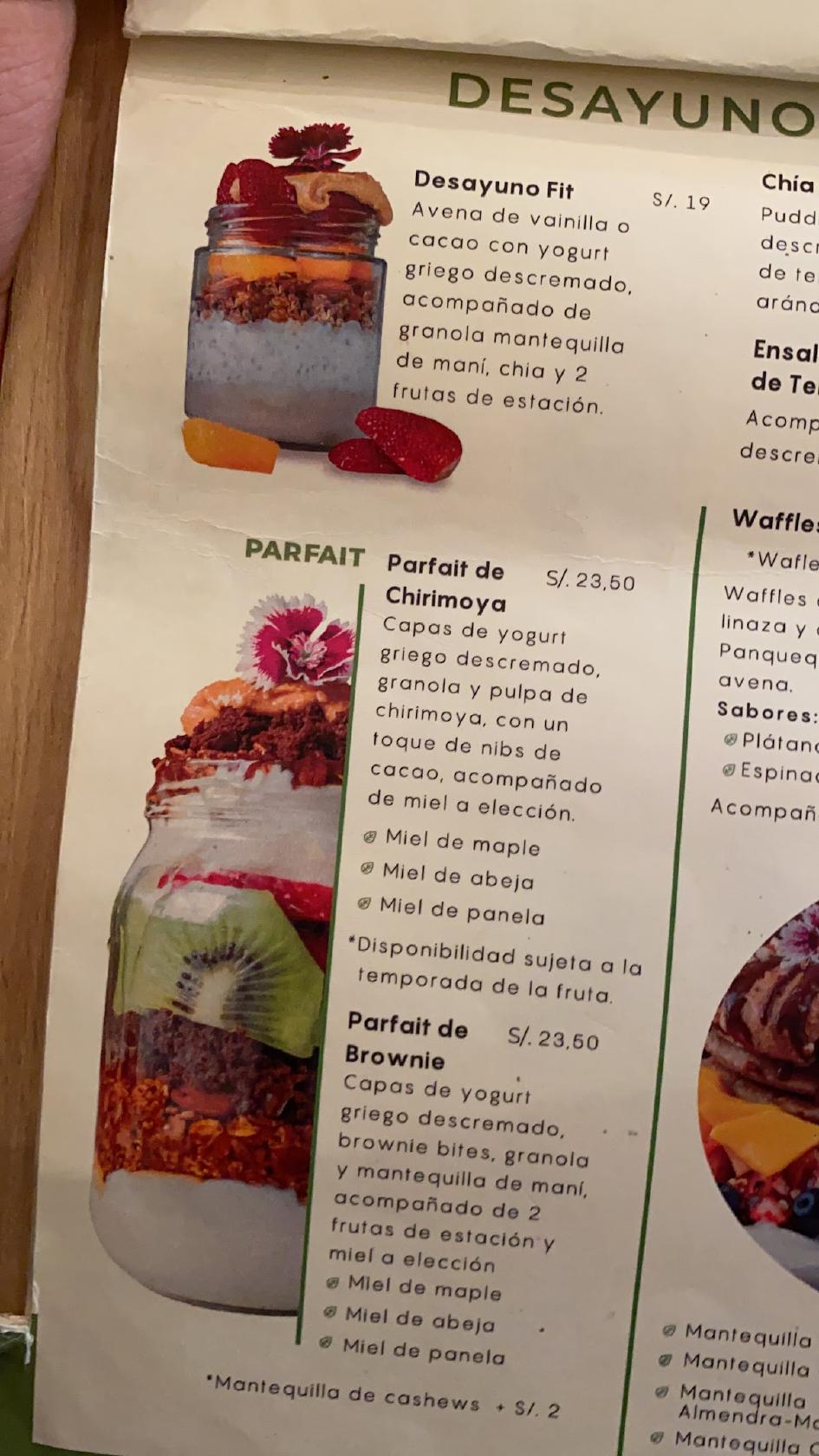 Menu at La Nevera Fit - Recavarren,Miraflores cafeteria, Miraflores ...