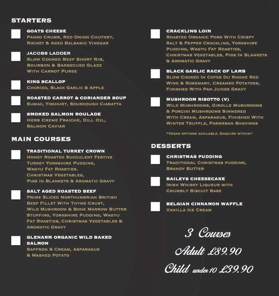 Menu at Mambo Wine and Dine restaurant, South Shields