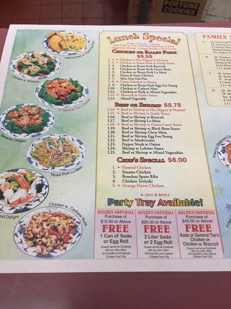 Carta del restaurante Golden Imperial, Nueva Rochelle