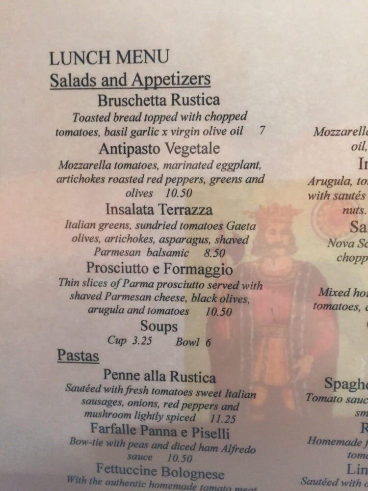 Menu at La Terrazza Restaurant, Tampa