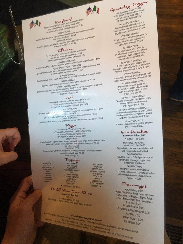 Menu at Rosa's Pizzeria (Prescott), Prescott