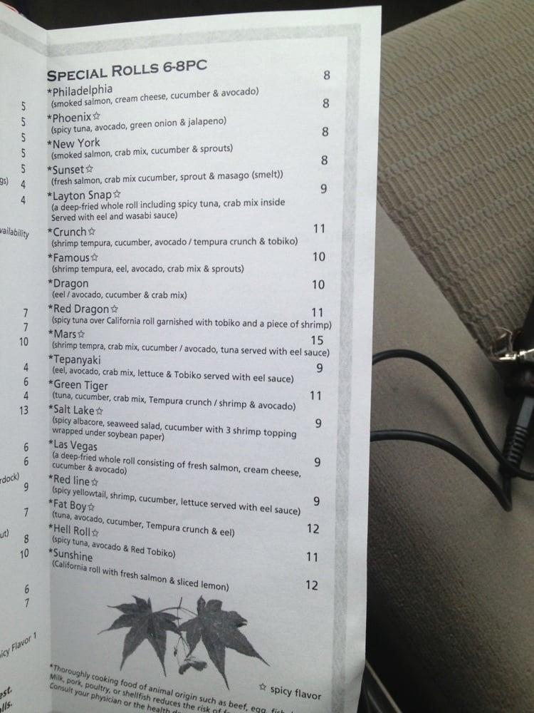 Menu at Tepanyaki Japanese Steakhouse & Sushi Bar, Grand Junction