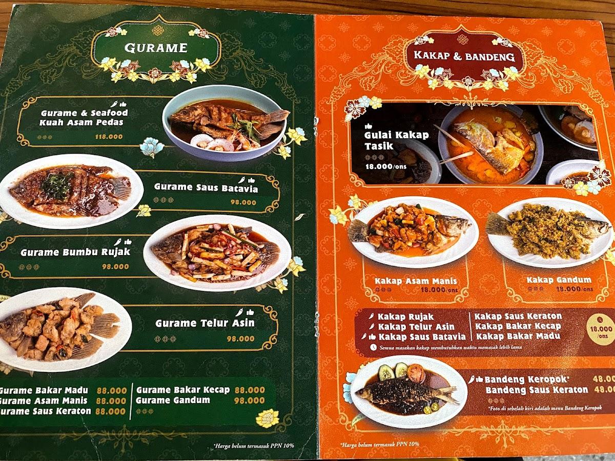 Menu at Aroem Restaurant & Ballroom, Semarang