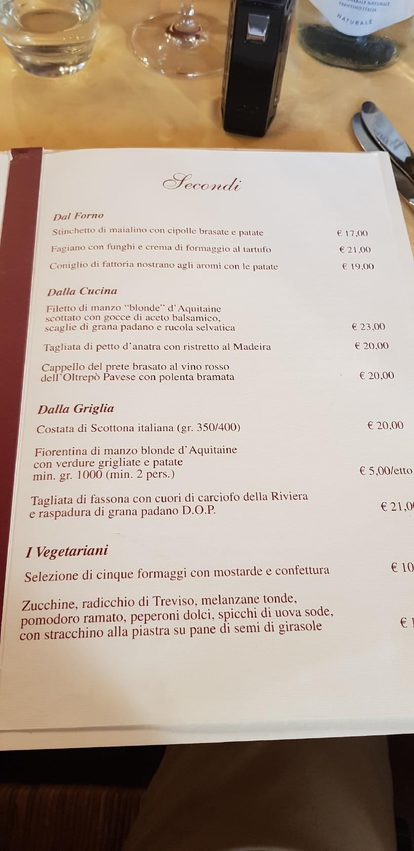 Menu da Antica Trattoria Mirazzano ristorante, San Bovio, Via Francesco ...