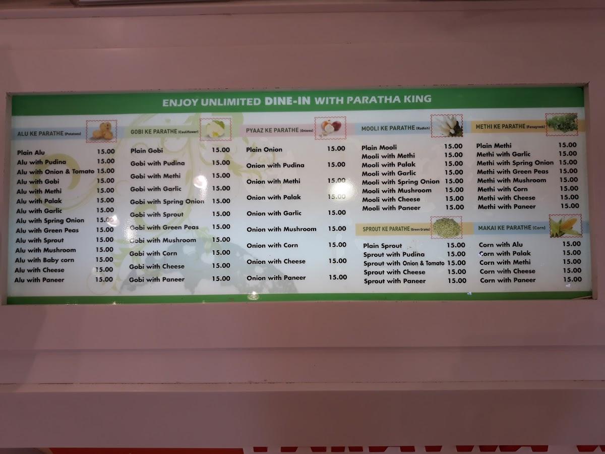Menu at Paratha King Restaurant, Dubai, Internet City Building #12