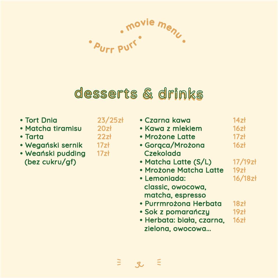 Menu at Purr Purr (12+) restaurant, Warsaw