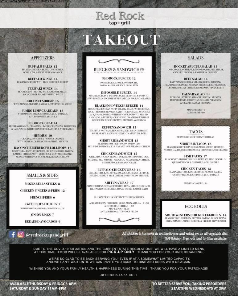 Menu at Red Rock Tap + Grill pub & bar, Red Bank